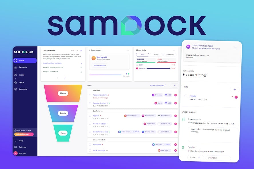 Samdock - Le CRM idéal pour conclure des ventes